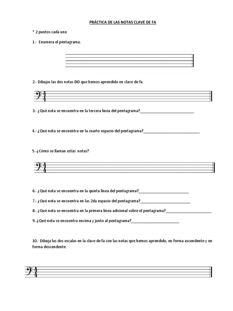 Practica 3 Clave de Fa | PDF