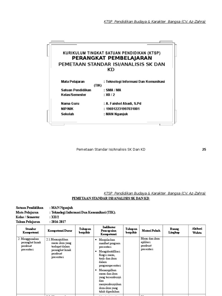 Pemetaan SK KD Tik Kelas Xii SMT 2 | PDF