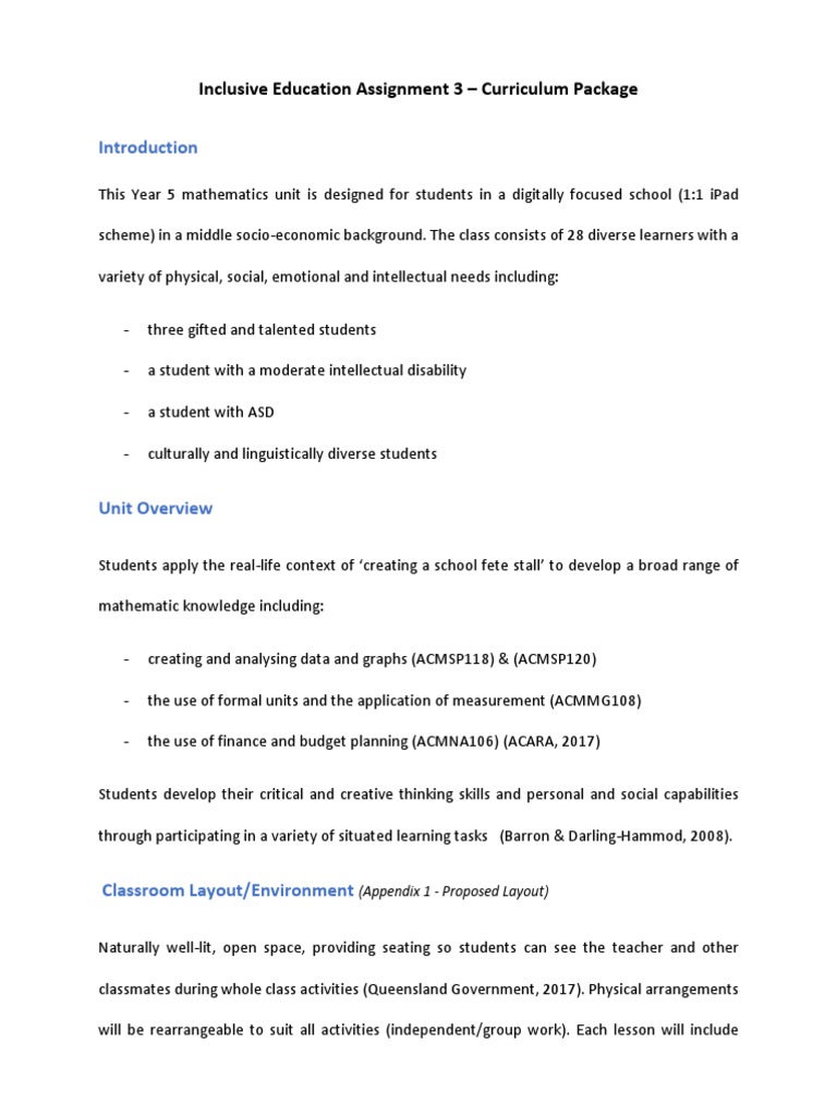 Assessment 3 Inclusive Education1 | PDF | Inclusion (Education) | Teachers