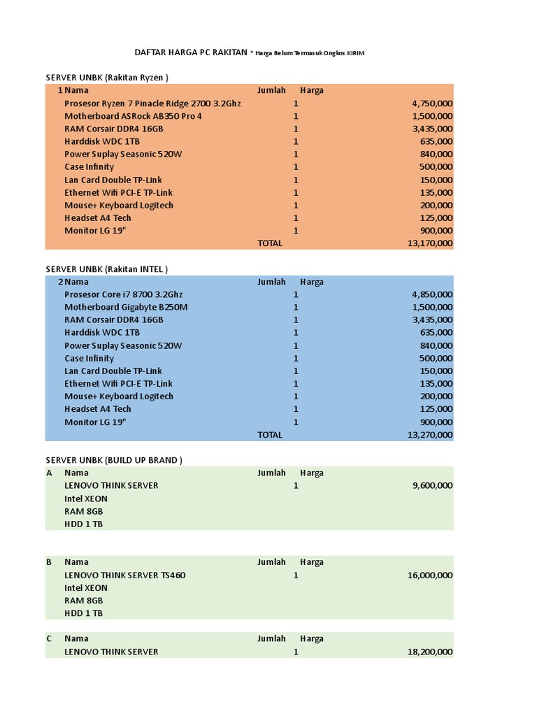 Harga Belum Termasuk Ongkos KIRIM | PDF