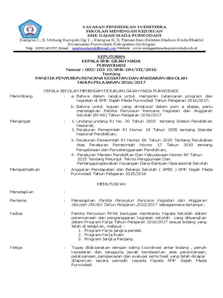 SK Panitia Rkas | PDF