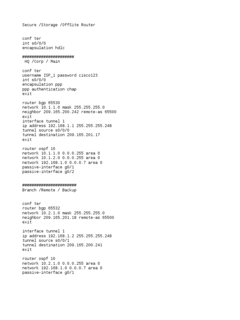 Network Configuration for HQ and Branch | PDF | Technology & Engineering