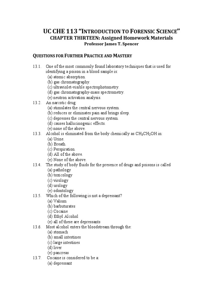Chapter 13 Problems | PDF | Narcotic | Ethanol Chapter 13 Problems | PDF | Narcotic | Ethanol