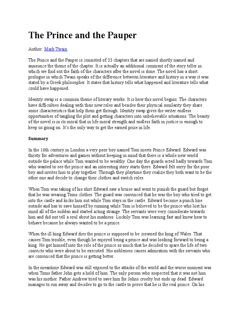 The Prince and The Pauper | PDF | The Prince And The Pauper