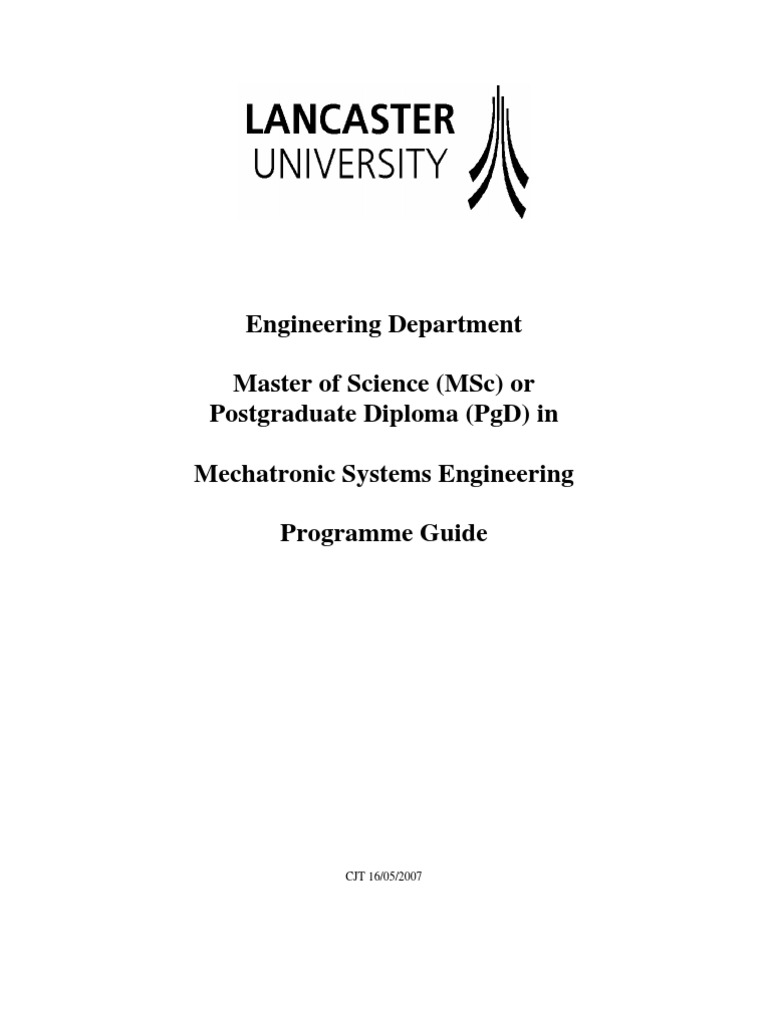 Preparing Holistic Engineers: An Overview of Lancaster University's Master of Science in ...