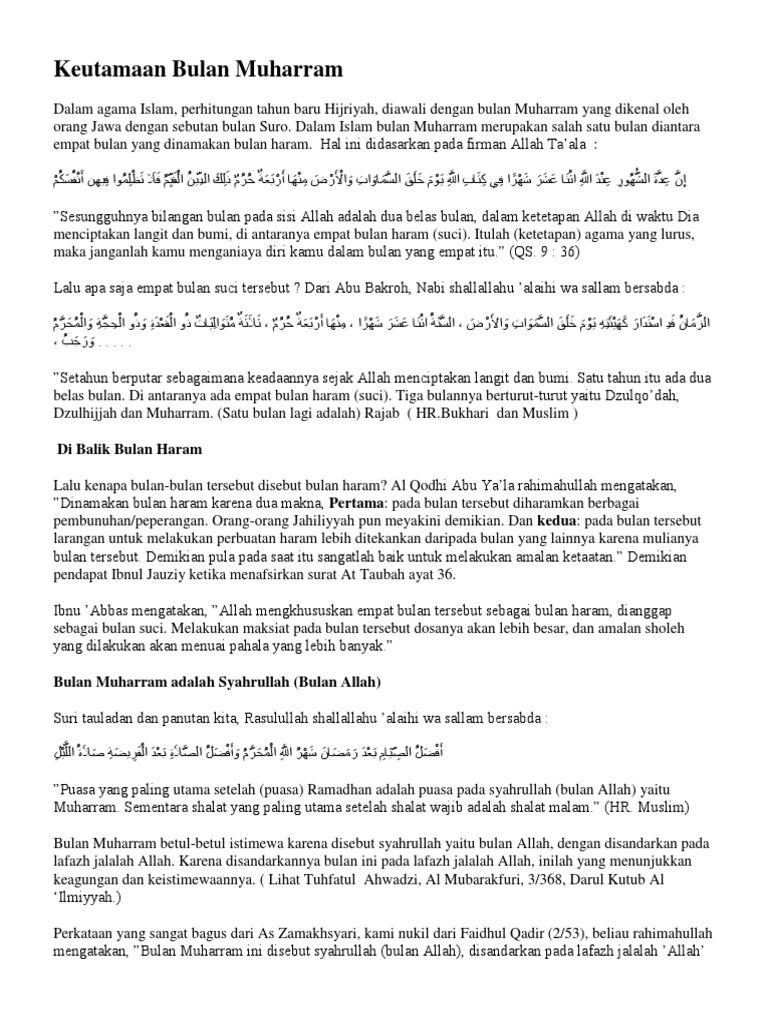 Keutamaan Bulan Muharram | PDF
