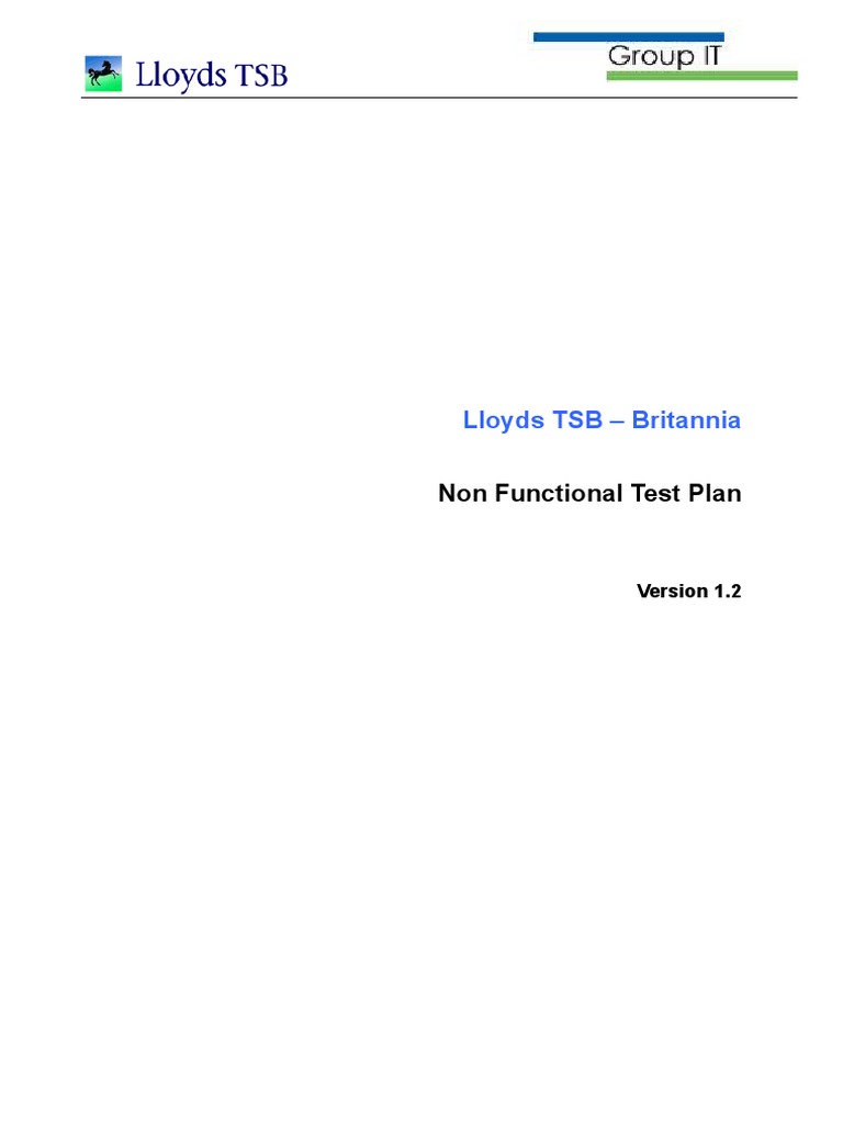 Britannia Non Functional Test Plan Ver 1.2 | PDF | Server (Computing ...