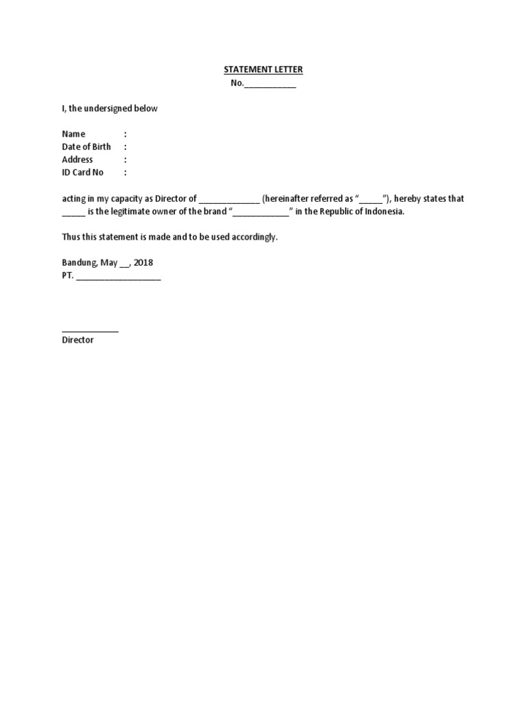 Statement Letter Draft | PDF