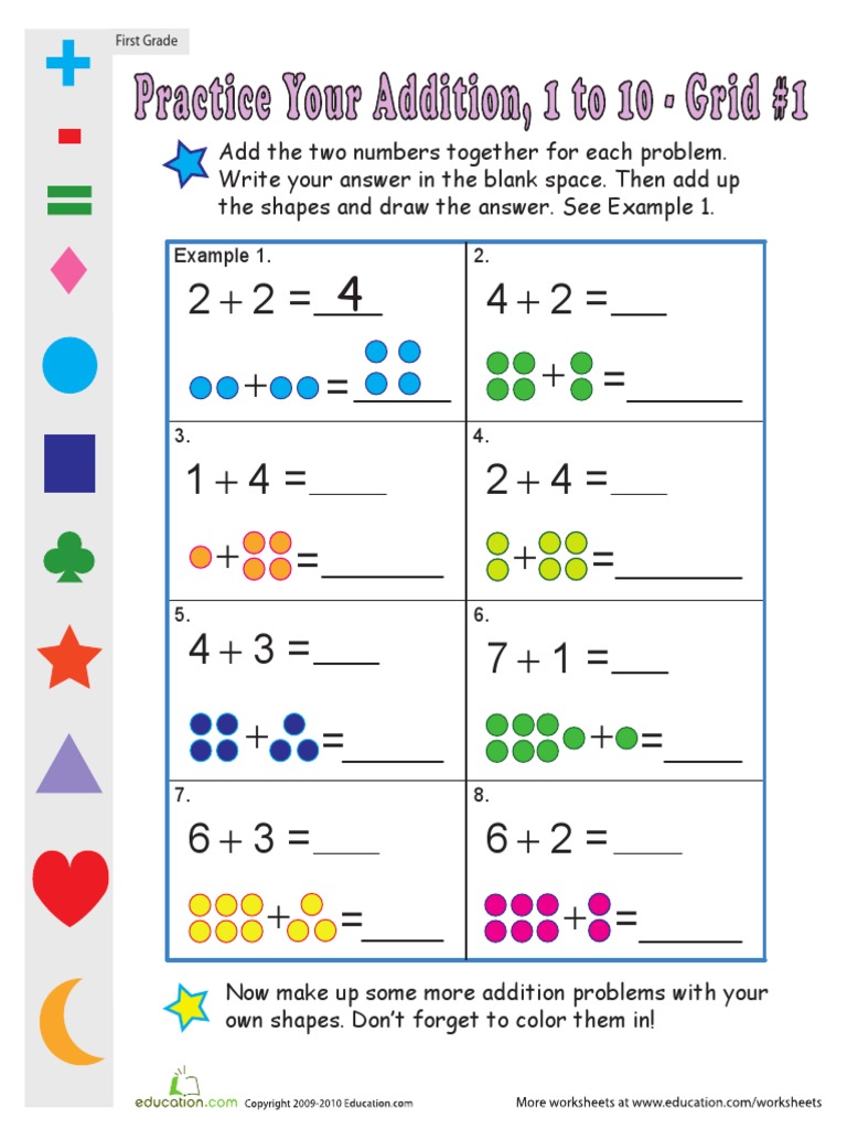 Practice Digit Addition Grid 1 | PDF
