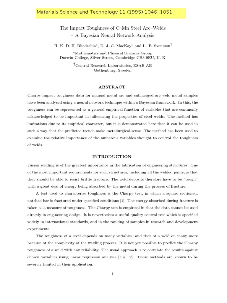 Materials Science and Technology 11 (1995) 1046-1051 | PDF | Welding ...