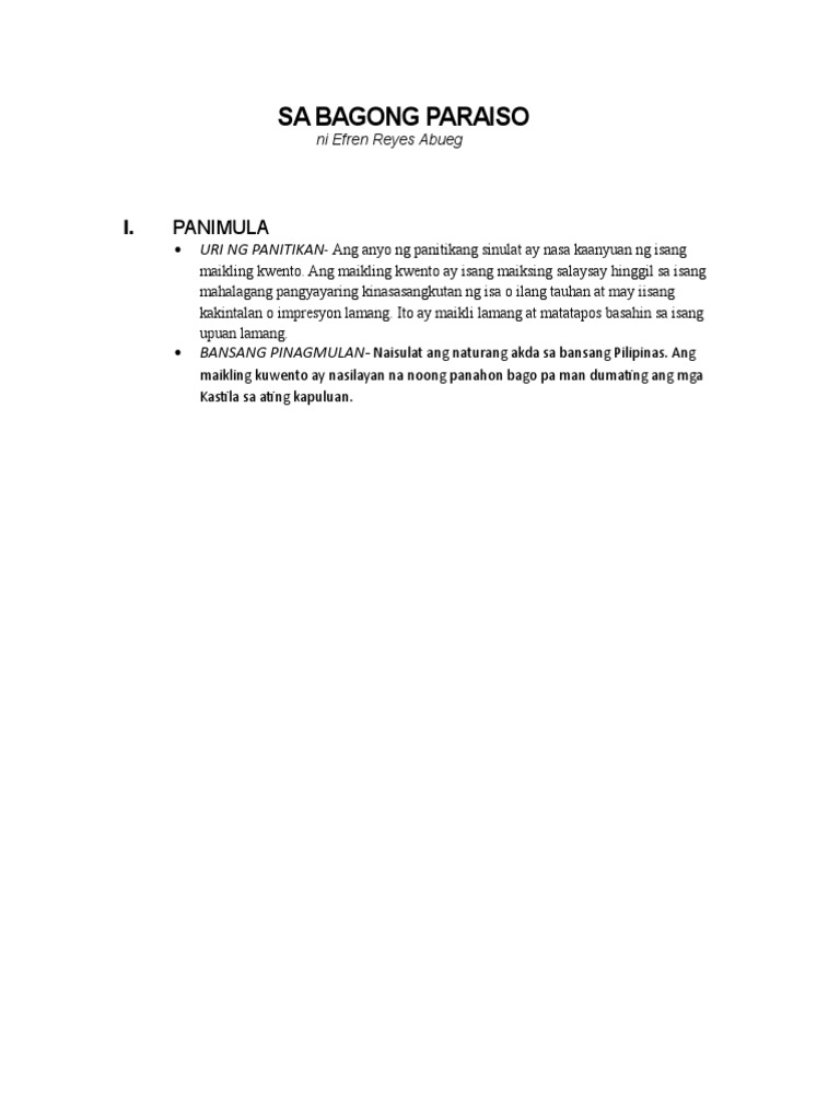 Sa Bagong Paraiso | PDF