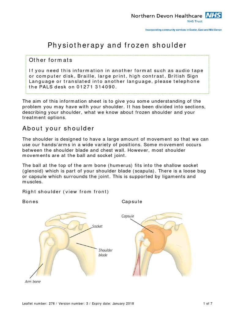 Physiotherapy and Frozen Shoulder | PDF | Shoulder | Musculoskeletal System