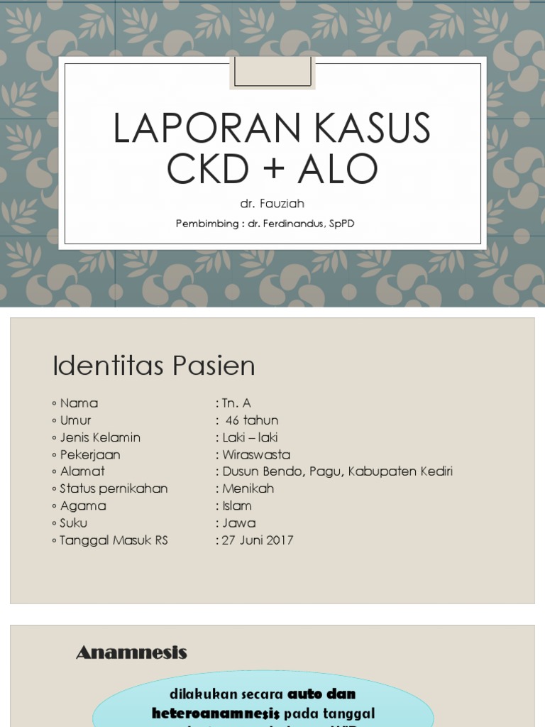Laporan Kasus Ipd CKD Alo | PDF