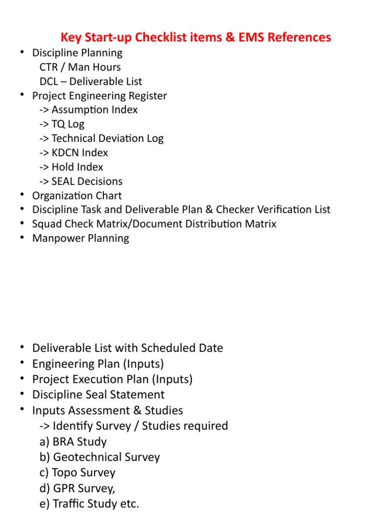 Project Startup Checklist | PDF