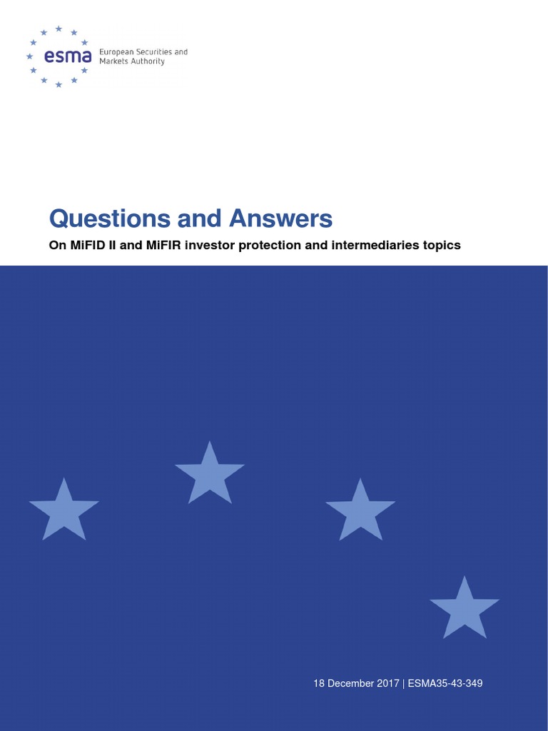 Mifid II Qas On Investor Protection Topics | PDF | European Union ...
