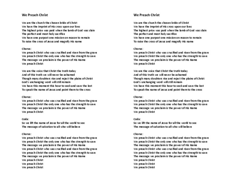 We Preach Christ We Preach Christ | PDF | Crucifixion | Lamb Of God