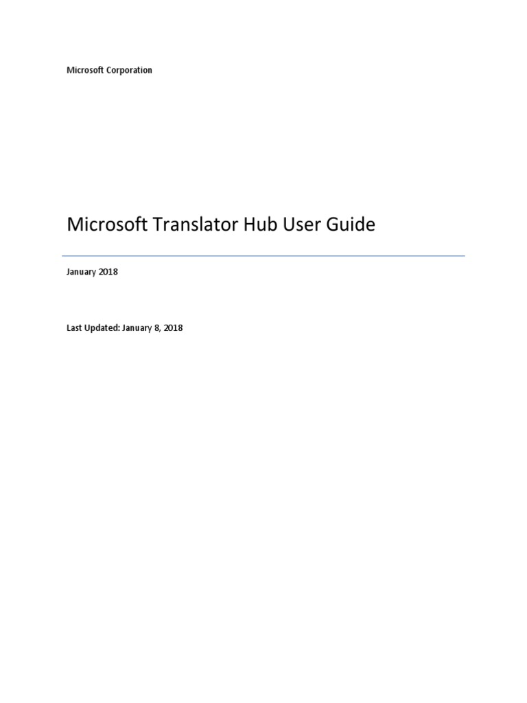 Microsoft Translator Hub User Guide | PDF | Translations | Software