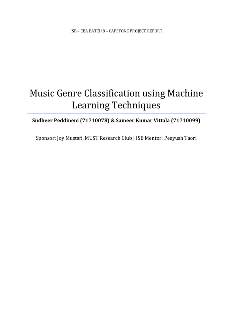 Music Genre Classification Project Report Pdf Pdf Support Vector