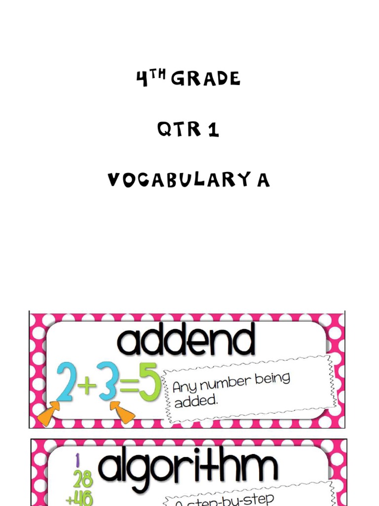 QTR 1 Vocabulary | PDF
