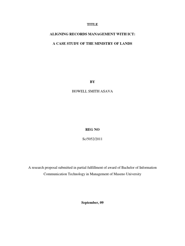 Title Aligning Records Management With Ict: A Case Study of The ...