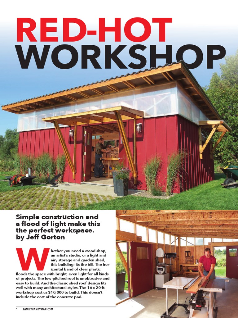 Red Hot Workshop Construction Guide | PDF | Framing (Construction) | Door