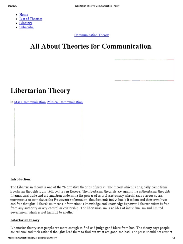 Libertarian Theory | PDF | Libertarianism | Freedom Of The Press