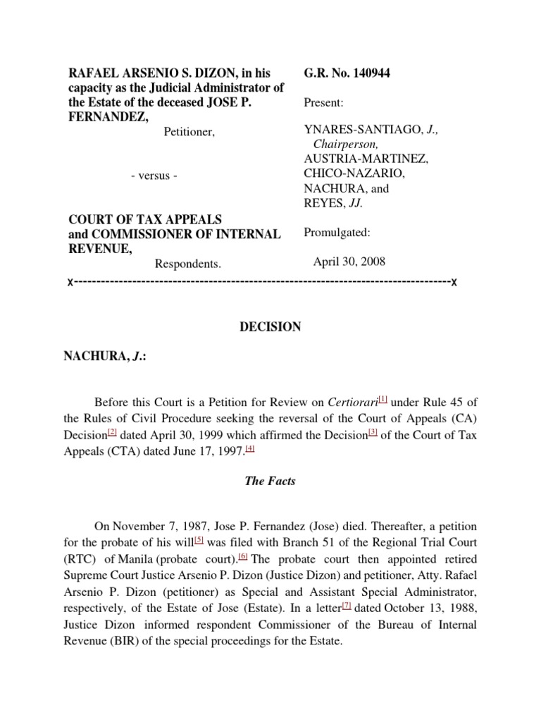 Dizon Vs CTA | PDF | Real Estate Appraisal | Evidence