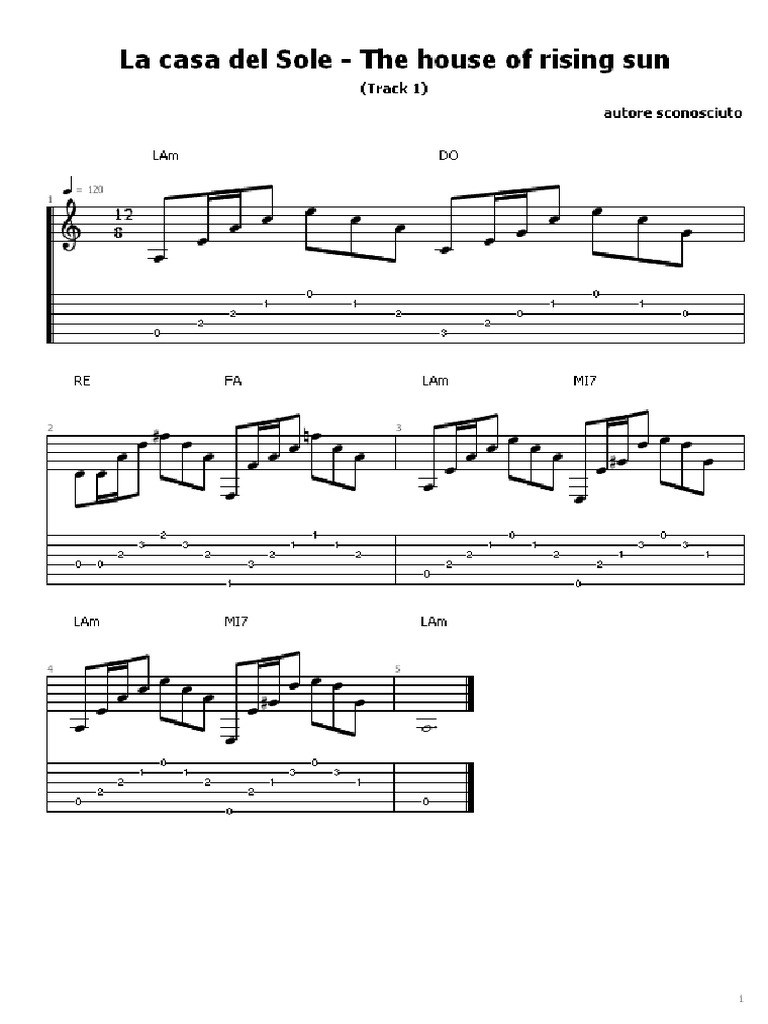 La Casa Del Sole - Arpeggio | PDF