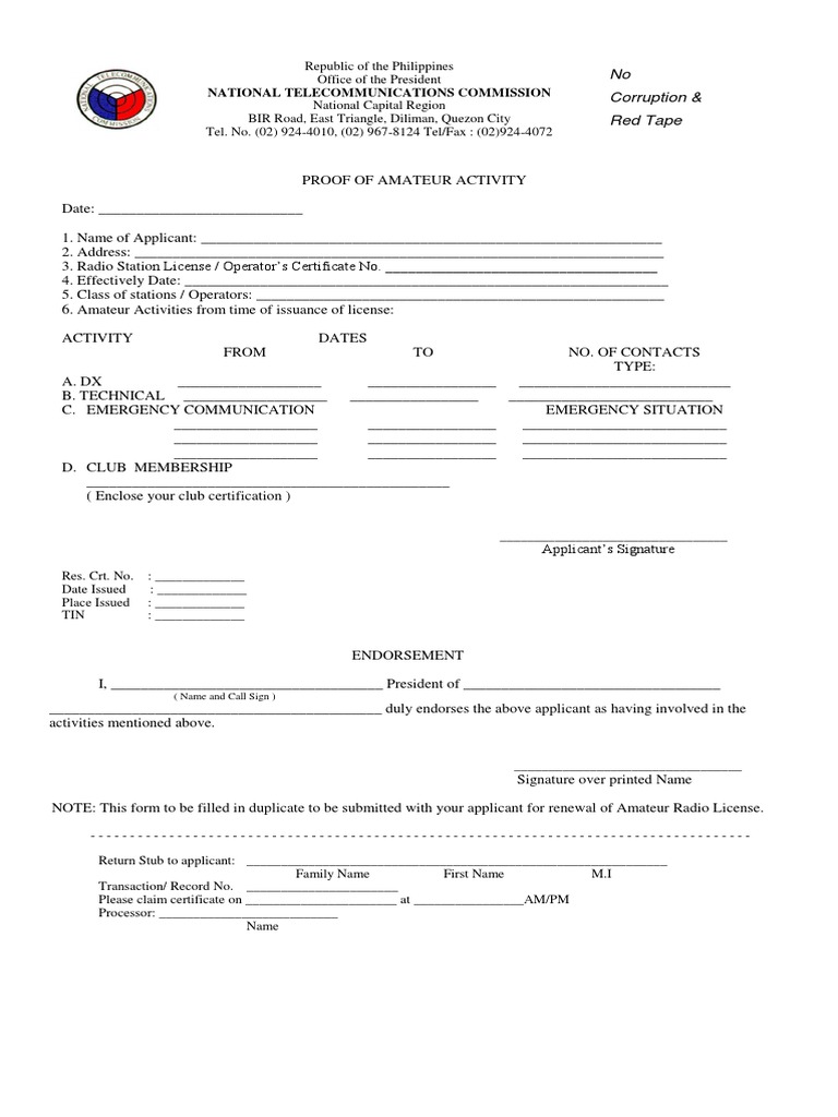 Proof of Amateur Activity | PDF | Radio | Telecommunications