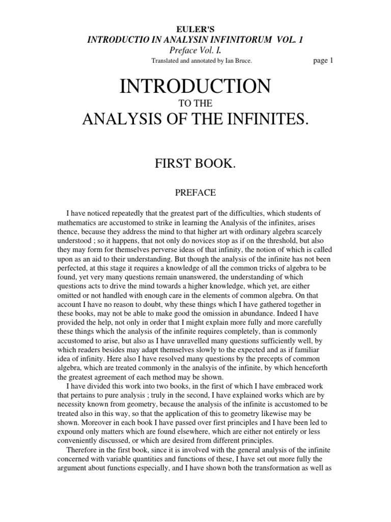Analysis of The Infinites.: First Book | PDF | Trigonometric Functions ...
