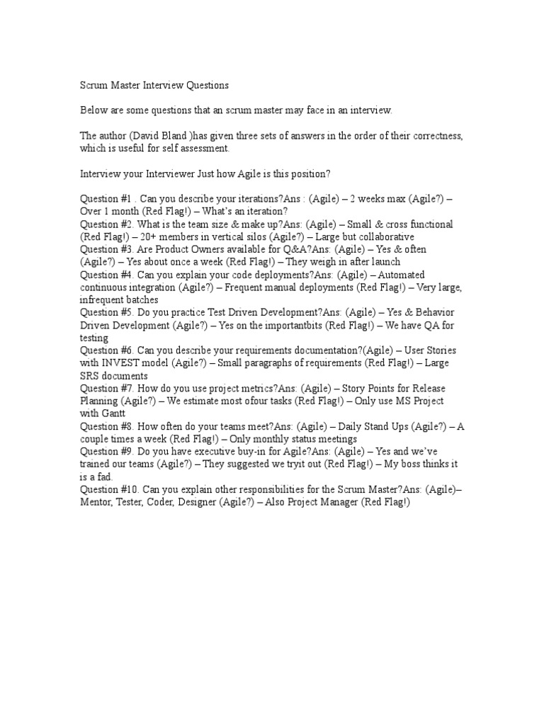 Scrum Master Interview Prep Guide | PDF
