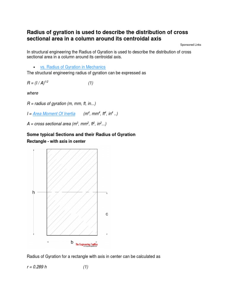 Radius of Gyration | PDF