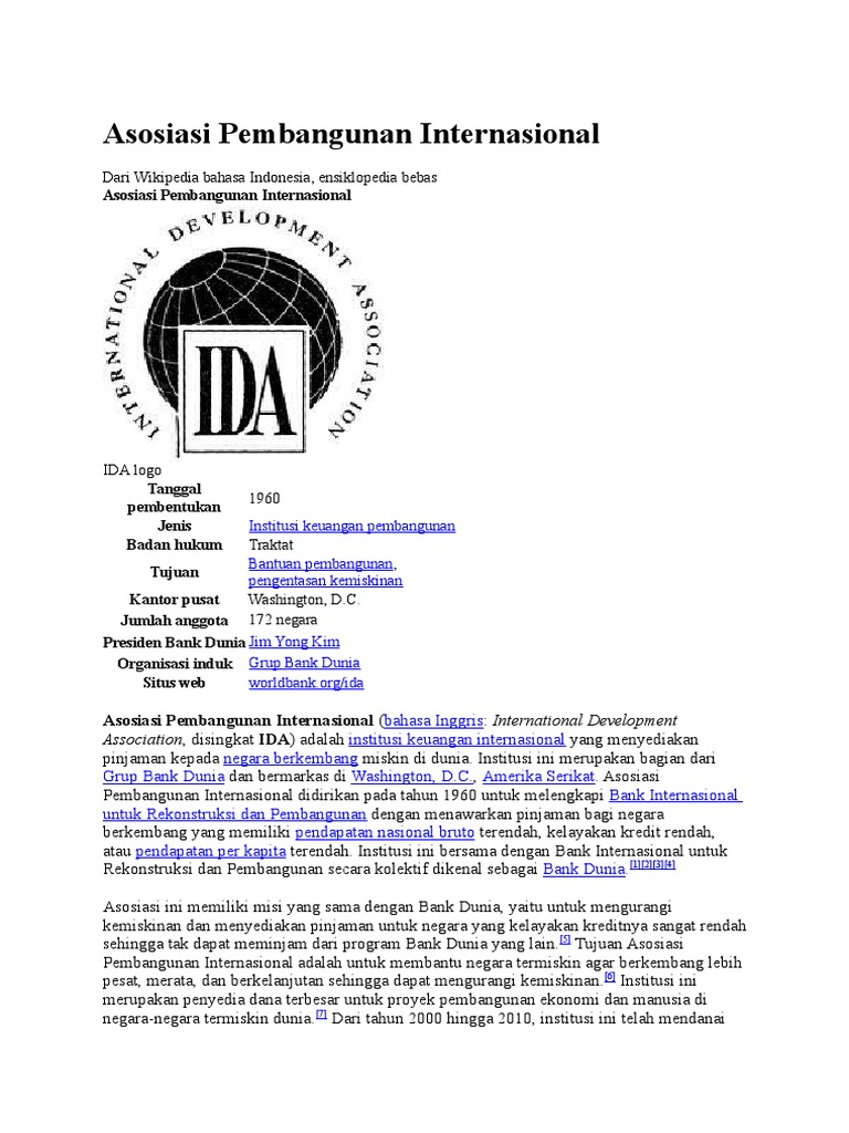 Asosiasi Pembangunan Internasional | PDF