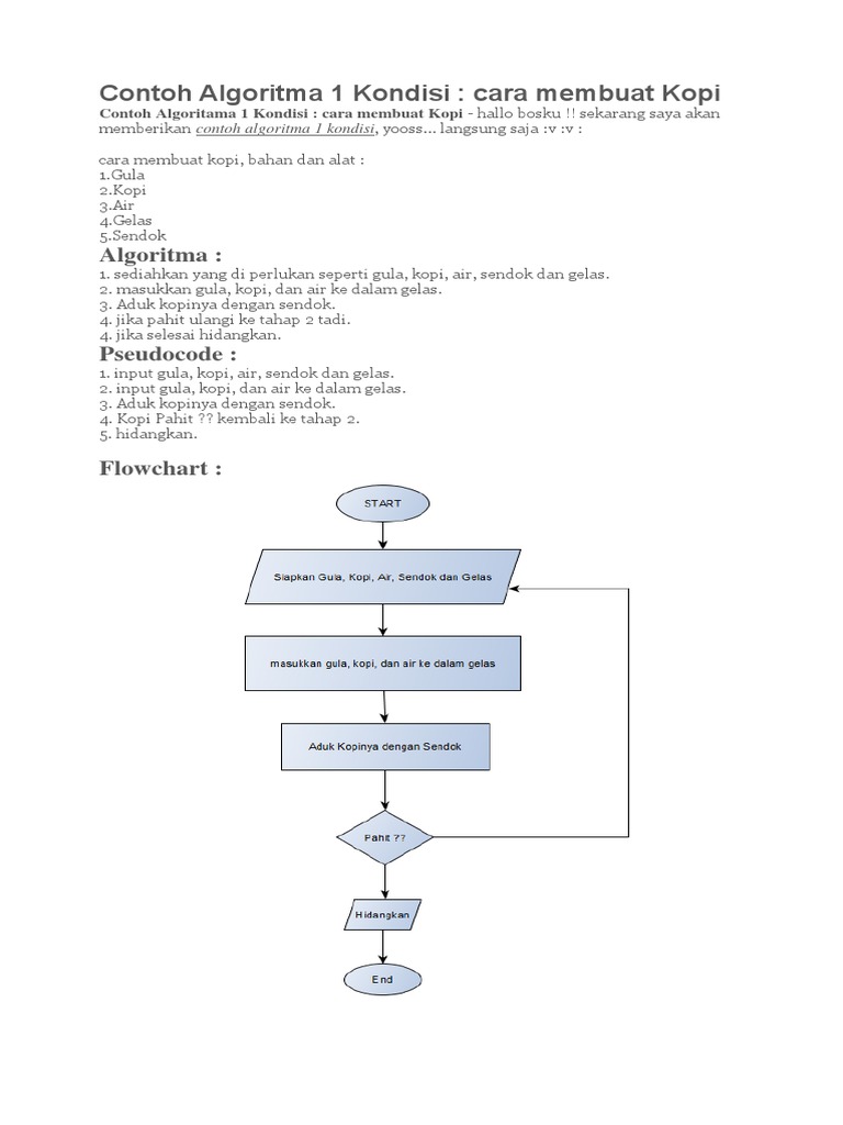 Contoh Algoritma 1 Kondisi KOPI | PDF