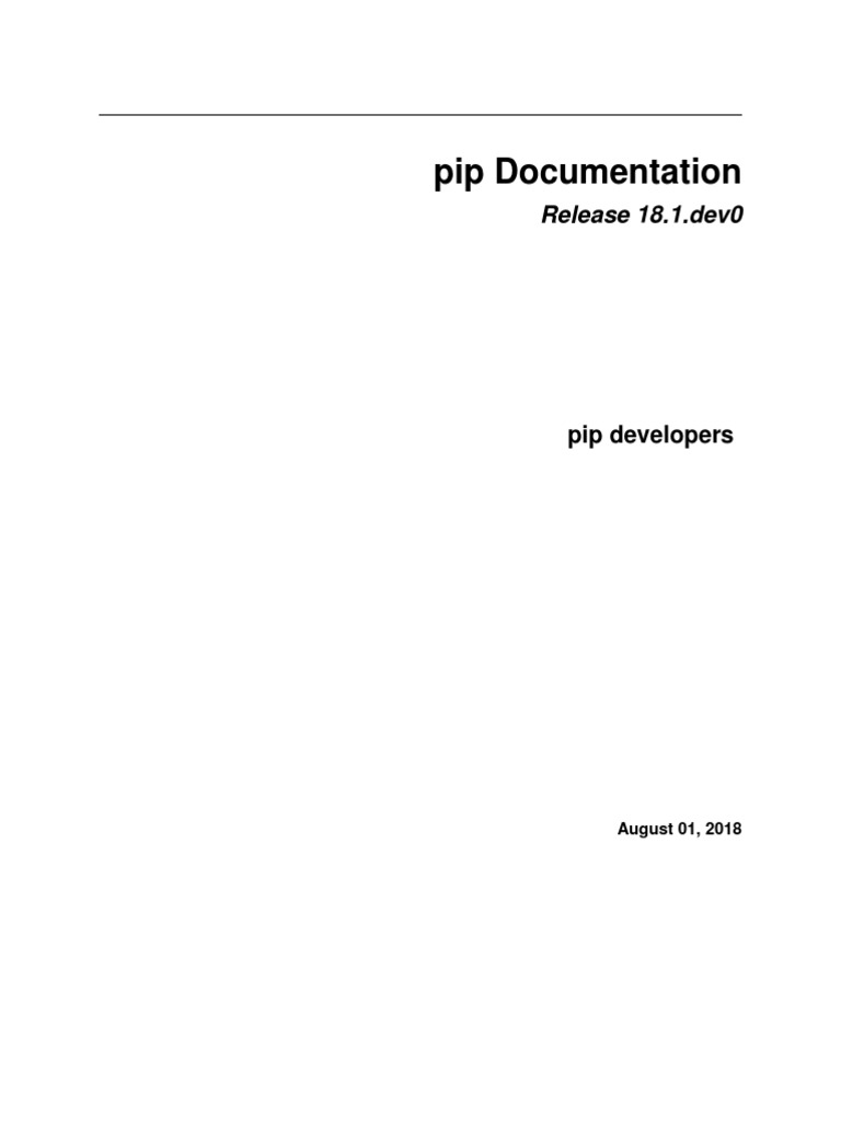 pip.pdf | Command Line Interface | Python (Programming Language)
