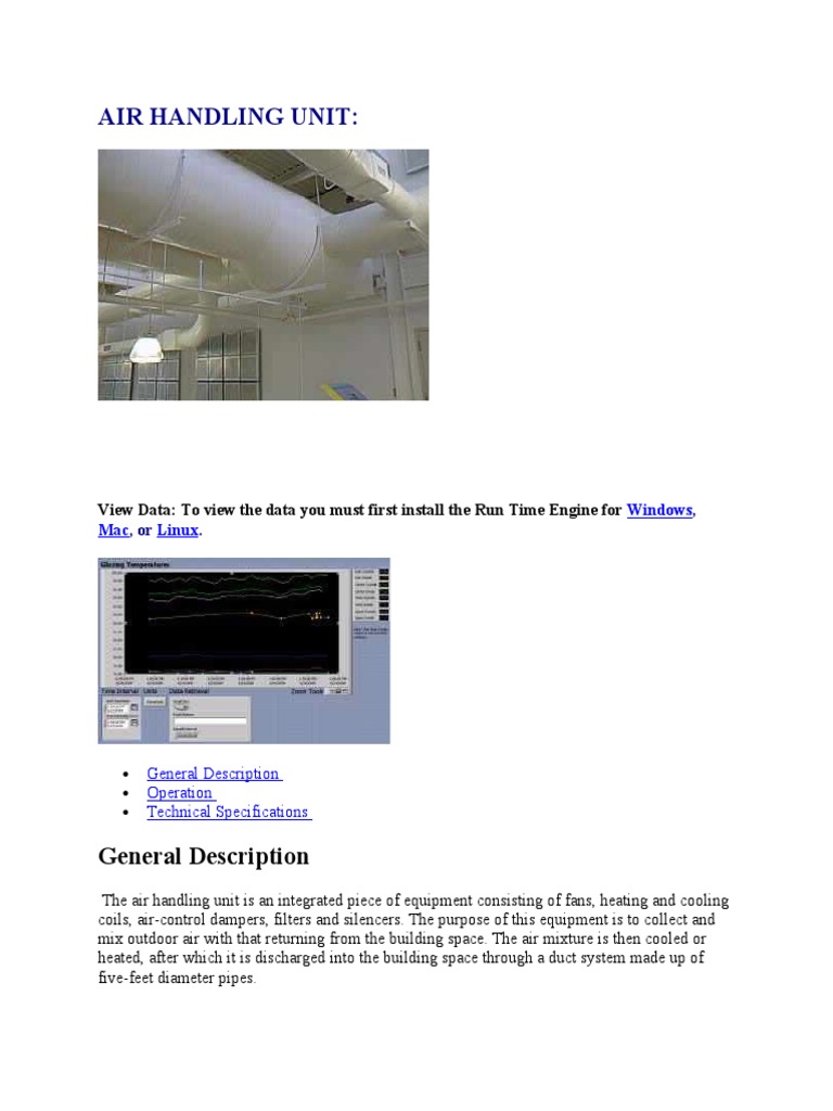 AHU Guide to Air Handling Unit Operations | PDF | Air Conditioning | Hvac