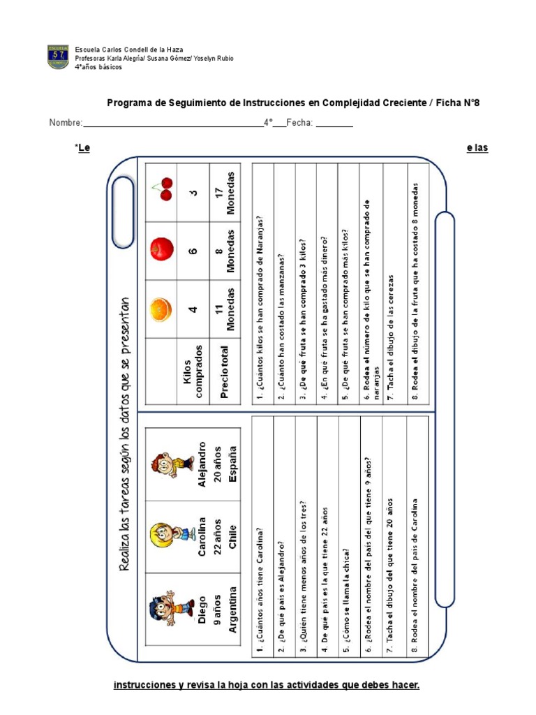 Programa de Seguimiento de Instrucciones en Complejidad Creciente ...