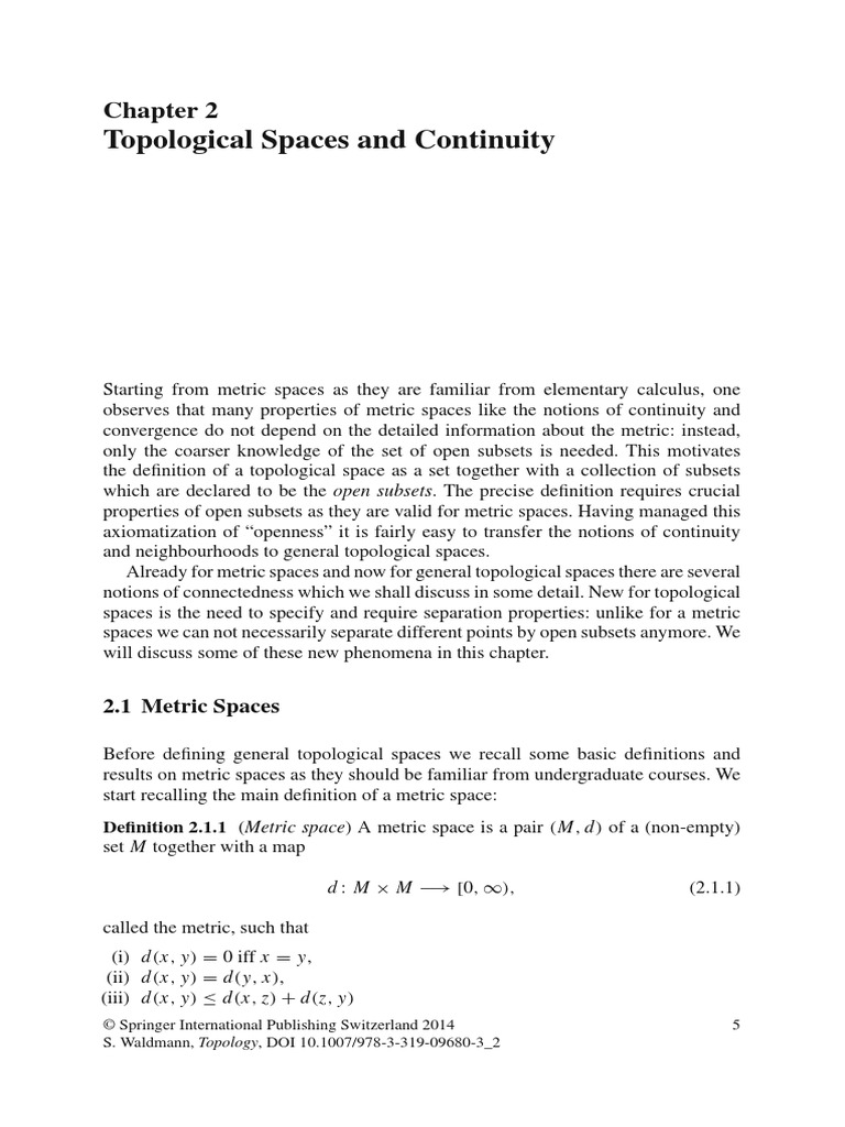 Continuidad en Espacios Metricos | PDF | Continuous Function | Metric Space