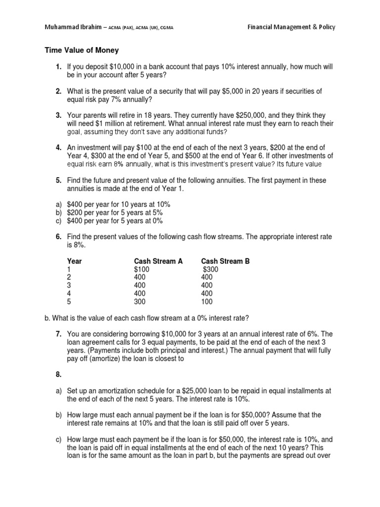 Time Value of Mony - Lecture 1 | PDF | Present Value | Interest Rates