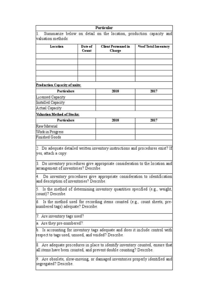 Stock Taking Program | PDF | Inventory | Economies