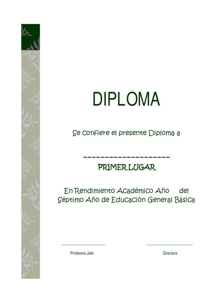 Diplomas Primer Lugar PDF | PDF | Crecimiento personal y profesional