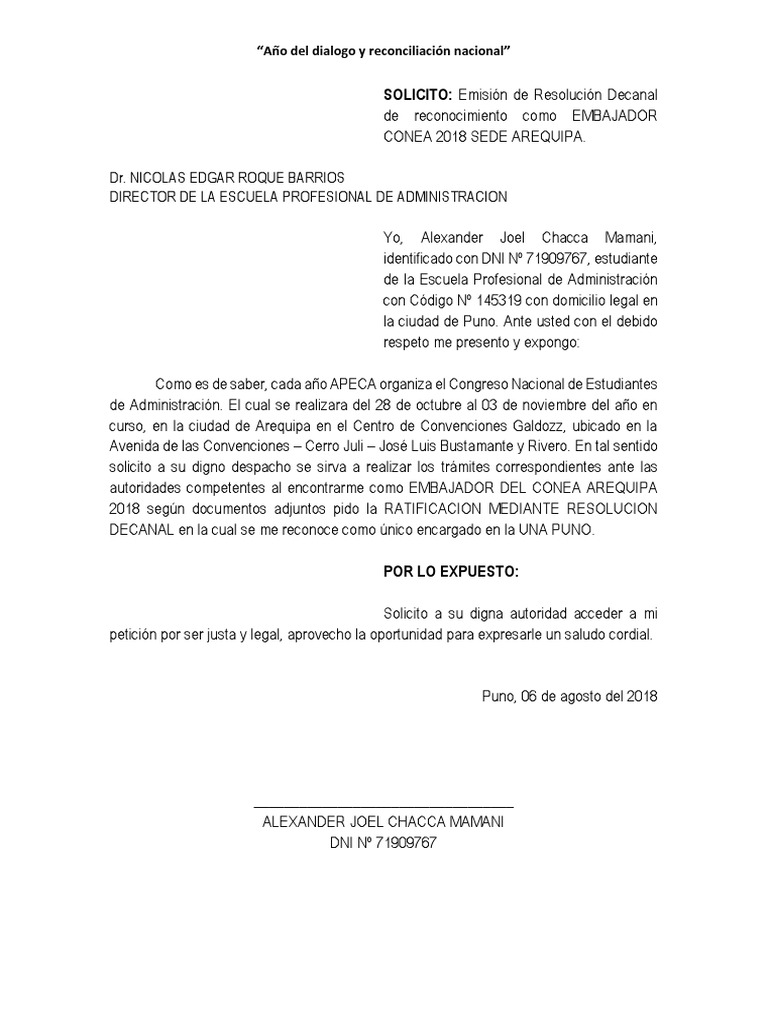 Modelo de Solicitud | PDF