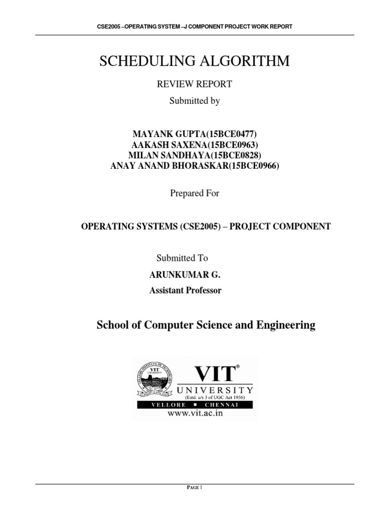 Operating System Project Pdf Scheduling Computing Computer Science