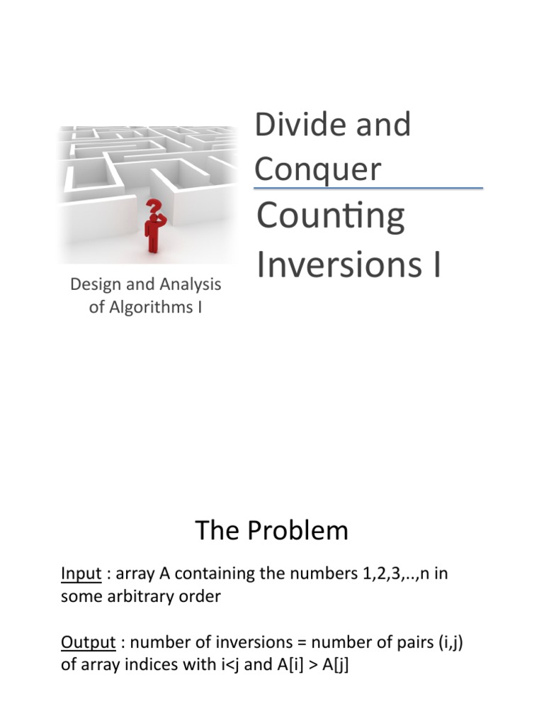 Divide And Conquer Coun Ng Inversions I Pdf Array Data Structure Algorithms