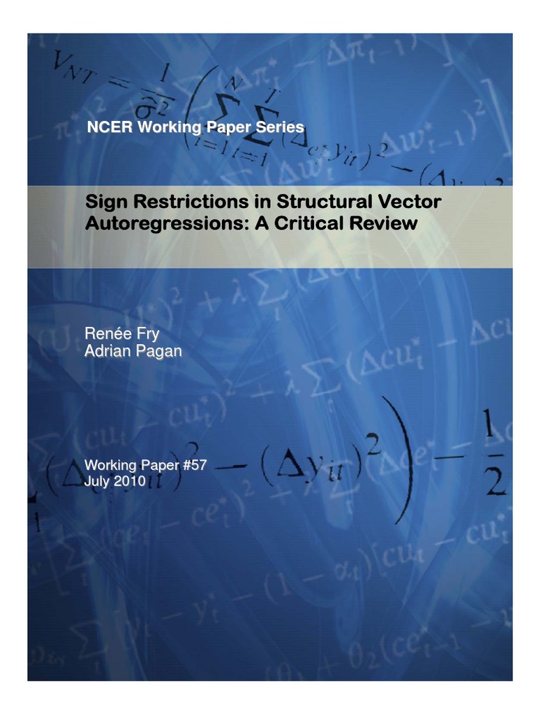 Sign Restrictions in SVARs Review | PDF | Vector Autoregression | Median