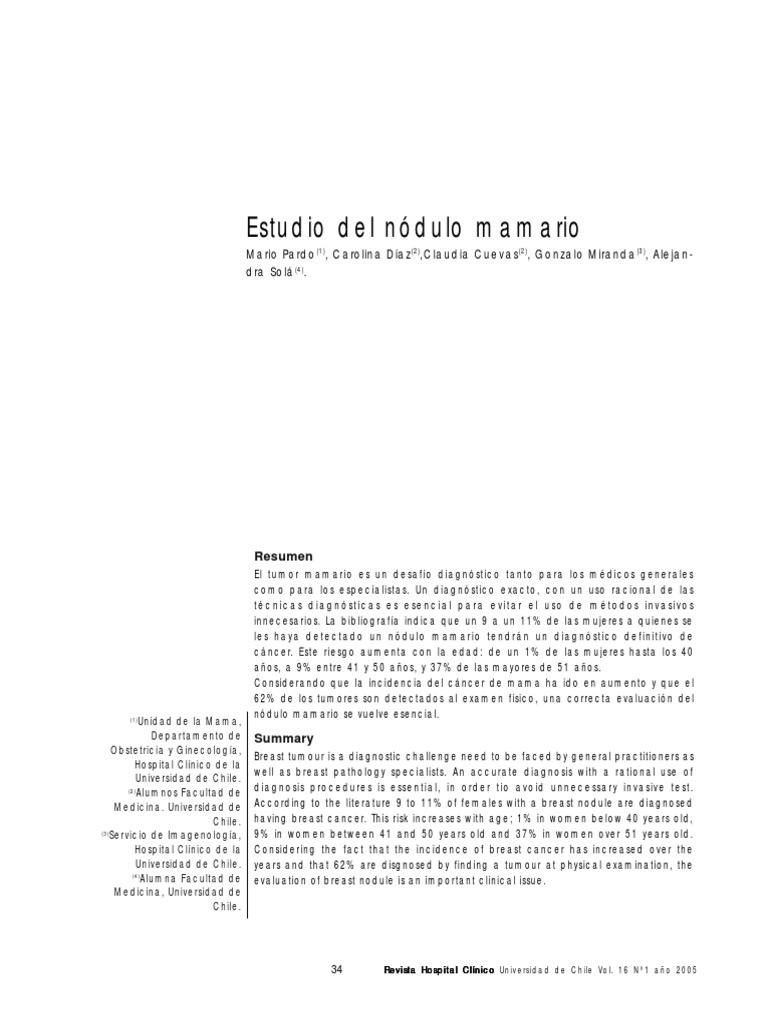 Nodulo Mamario PDF | PDF | Biopsia | Ultrasonido médico