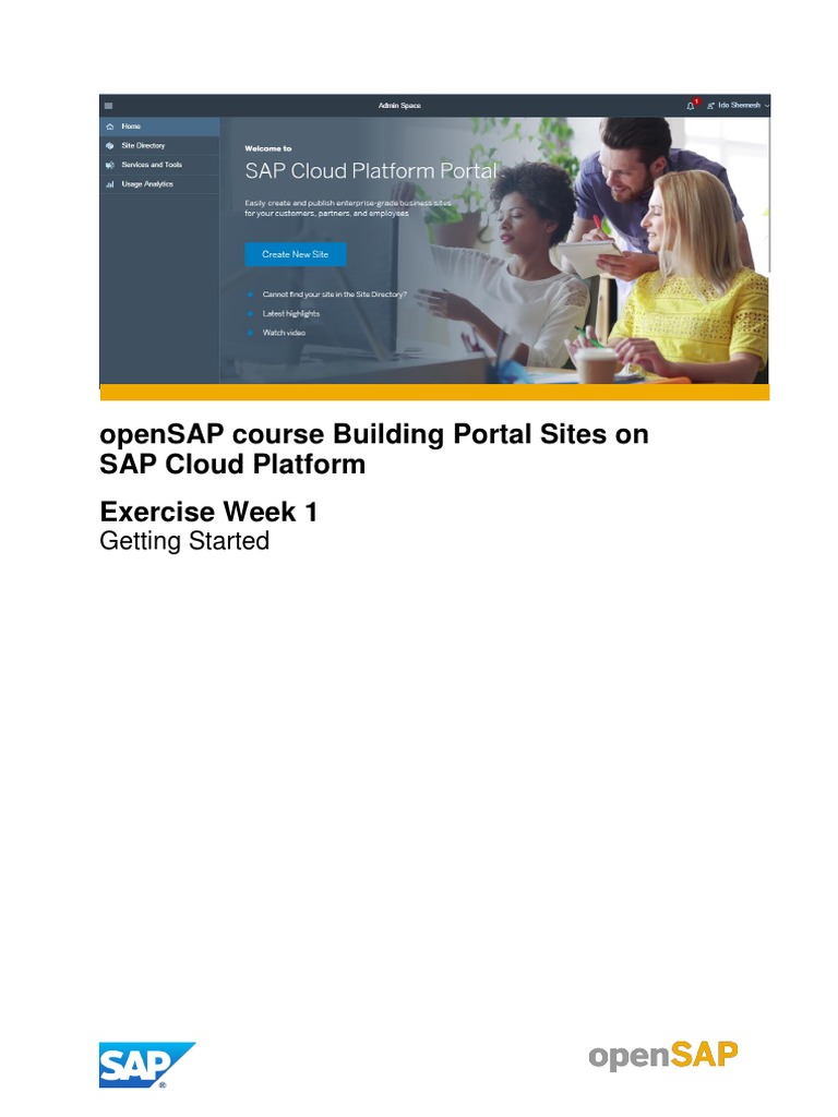 OpenSAP Portal1 Week 1 Exercise | PDF | Screenshot | Cloud Computing