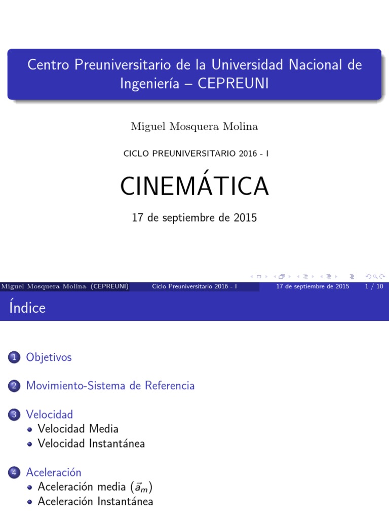Conceptos básicos de cinemática: velocidad, aceleración y sistemas de referencia | PDF ...
