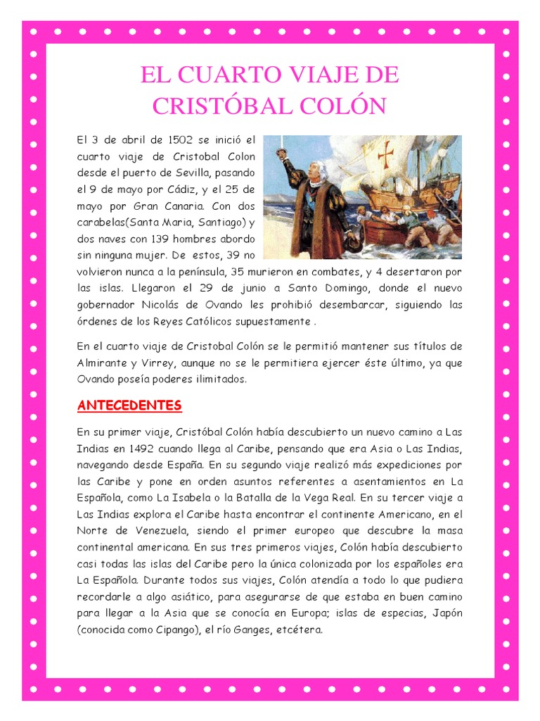 El Cuarto Viaje de Cristóbal Colón | Cristobal colon | Agitación
