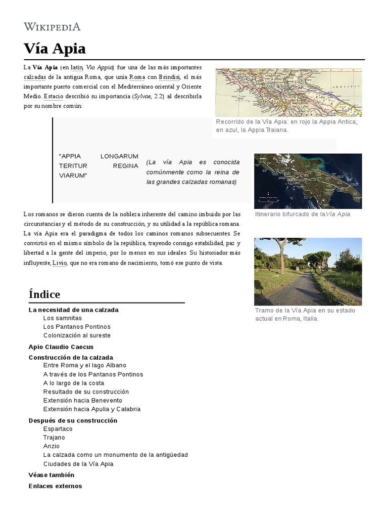 Vía Apia Roma | PDF | Europa antigua | Roma antigua